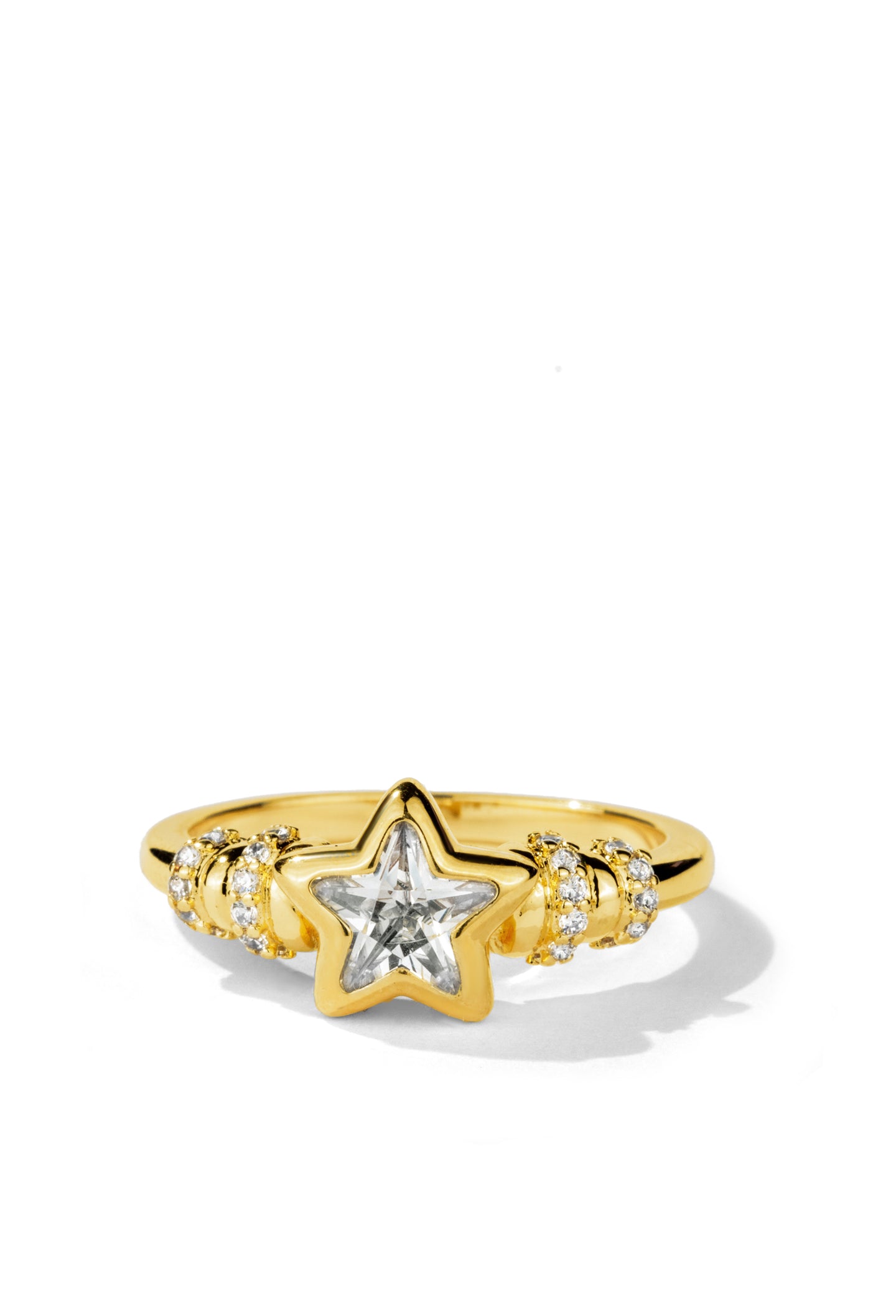 Chunky Vintage Gold Ring Featuring a Star Bezel Crystal | Starlight by Oomiay – Oomiay Jewelry