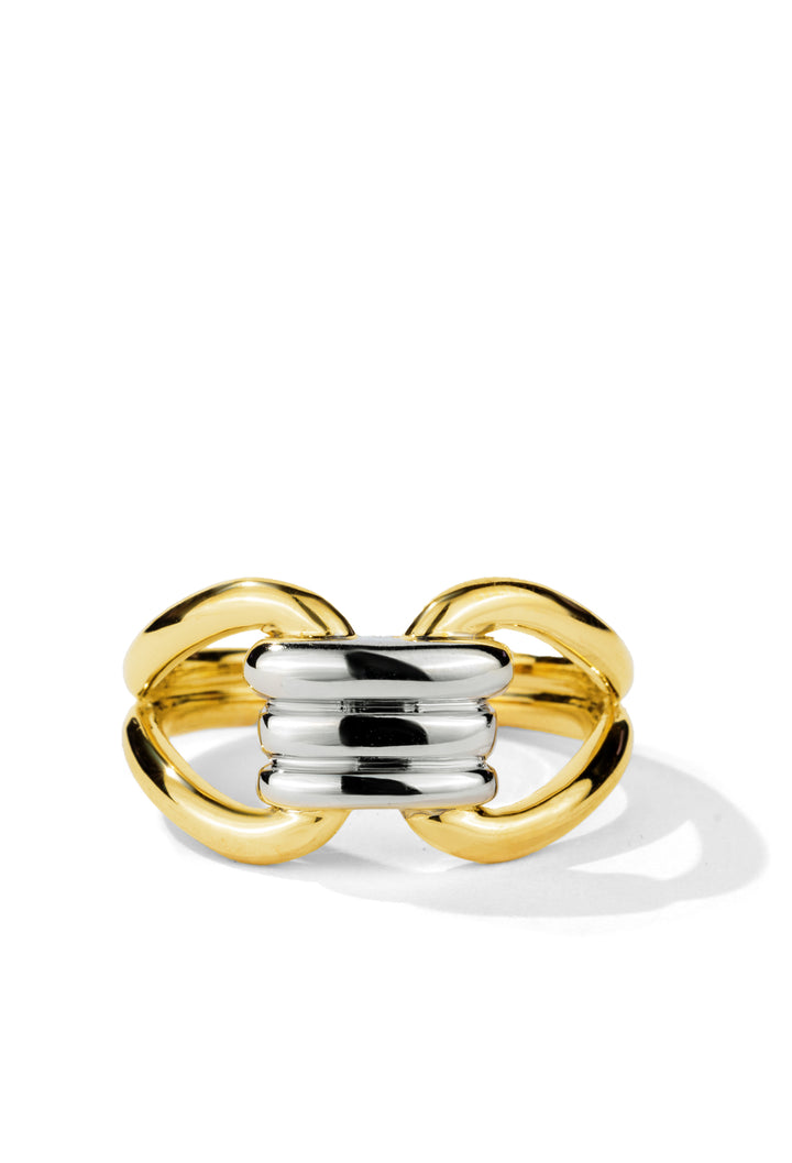 Dual Tone Gold & White Gold Ring | Cage by Oomiay – Oomiay Jewelry