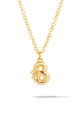 Gold Bubble Initial Letter Necklace with Floral Details | by Oomiay ...